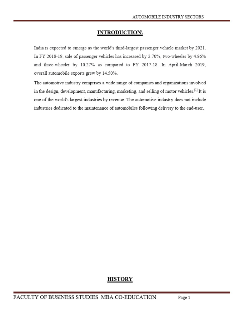Overview of India's Automobile Industry | PDF | Foreign Direct ...