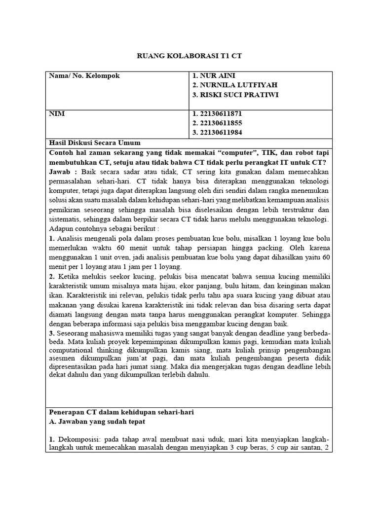Ruang Kolaborasi T1 CT | PDF
