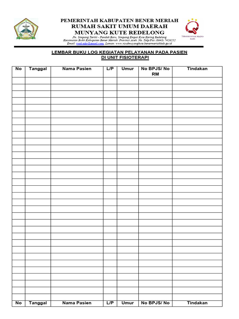 Buku Log Fisioterapi | PDF