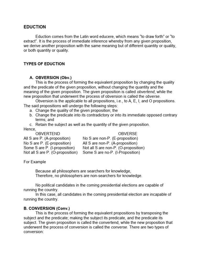 EDUCTION-logic Lecture | PDF | Proposition | Epistemology
