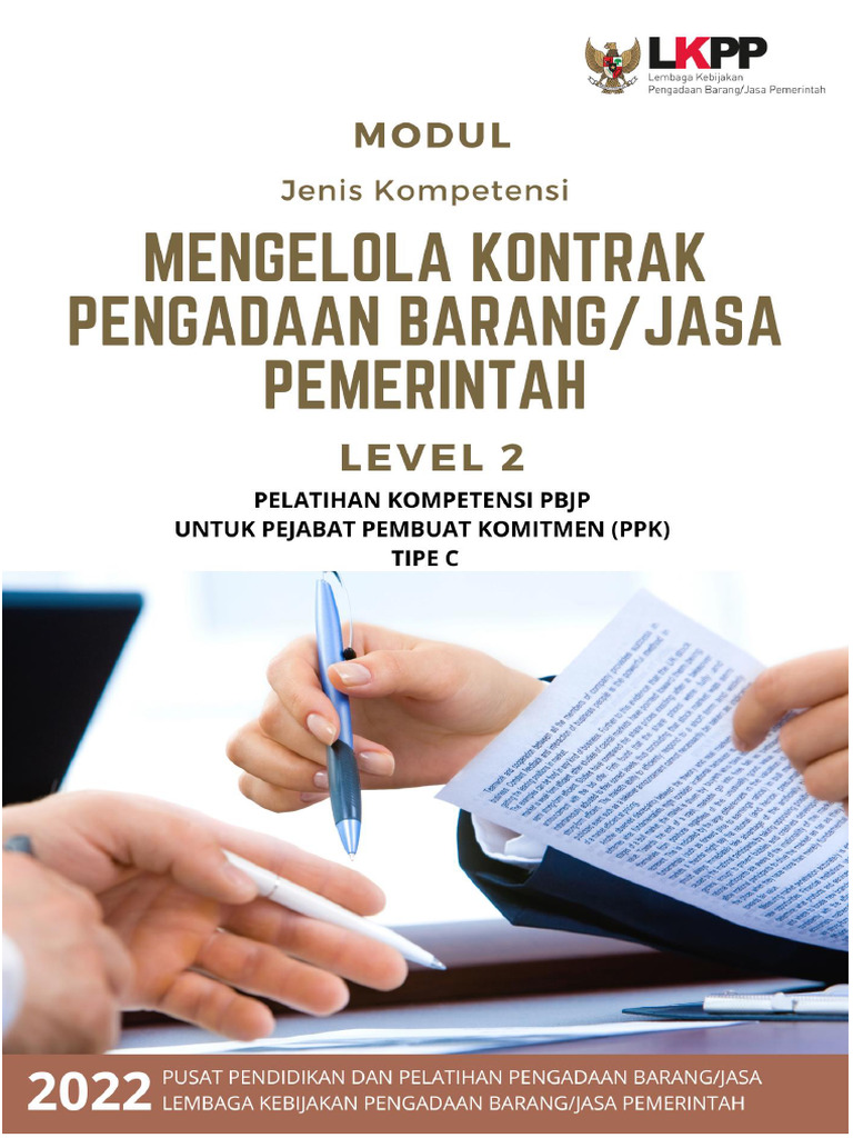 Modul JK Mengelola Kontrak PBJP Level 2 Versi 2 Publish | PDF