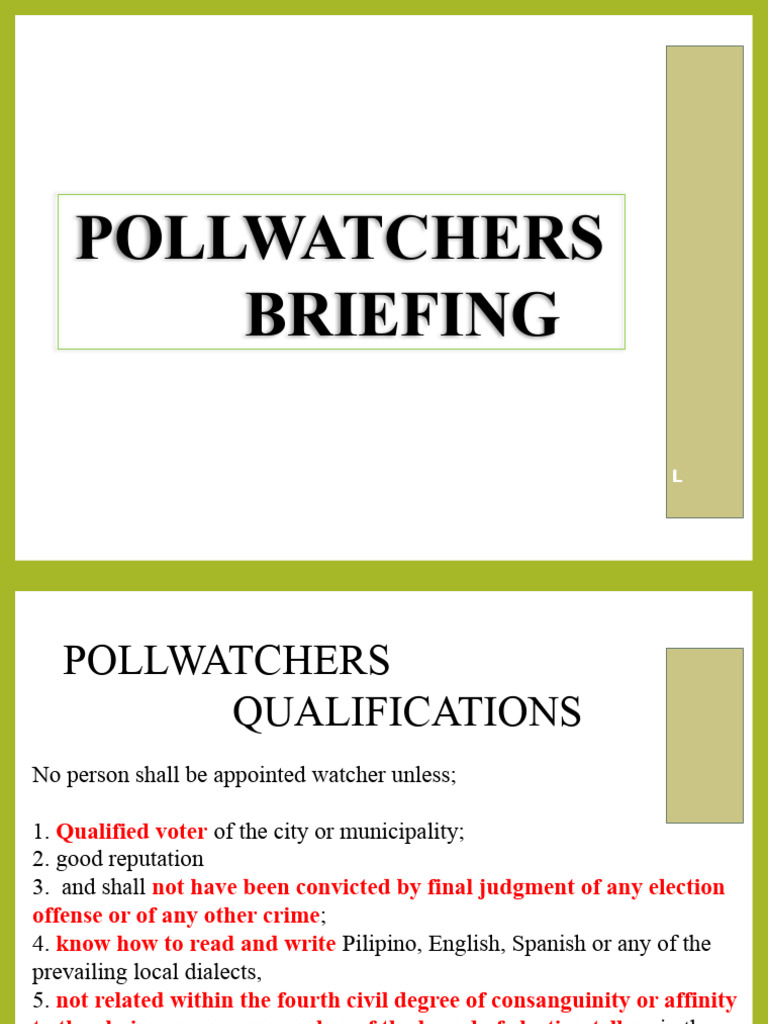 Rules in Appreciation of Ballots PPP | PDF | Voting | Elections