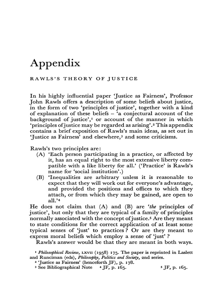 Appendix: Rawls'S Theory of Justice | PDF | Justice | Crime & Violence