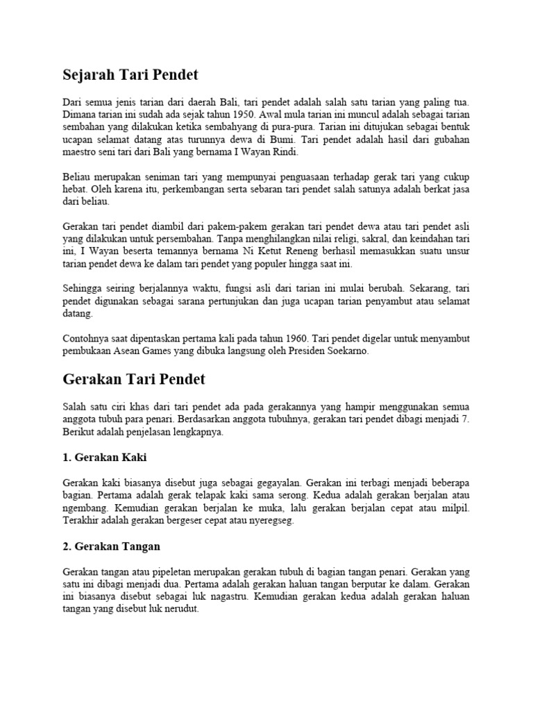 Sejarah Tari Pendet Pdf