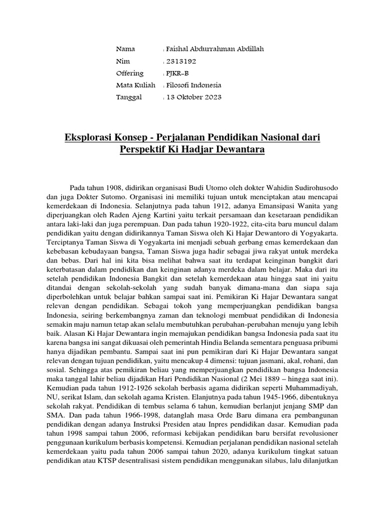 Faishal Abd-2313192-Filosofi Pendidikan-Eksplorasi Konsep | PDF