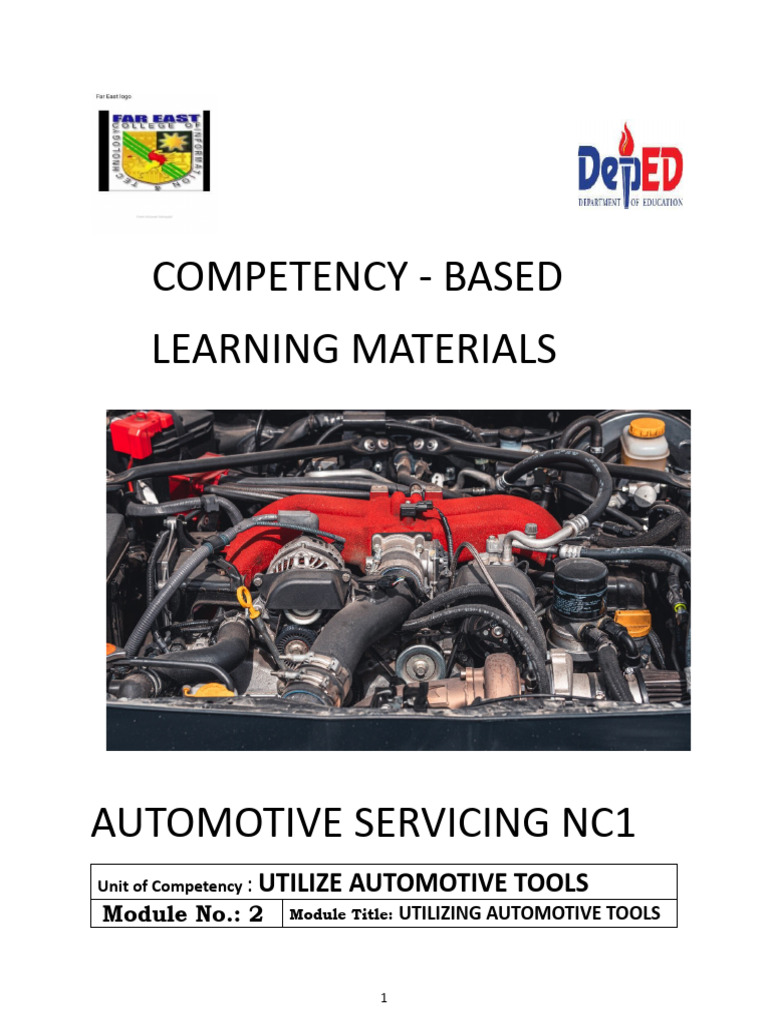Module On Competency Utilize Automotive Tools and Equipment | PDF