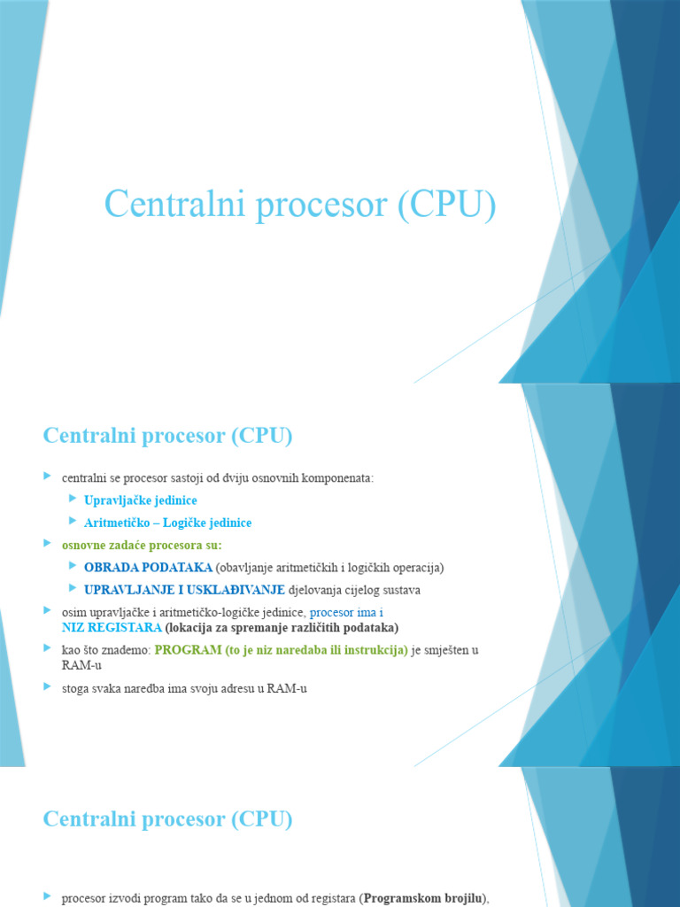Građa Računala - Centralni Procesor (CPU) | PDF