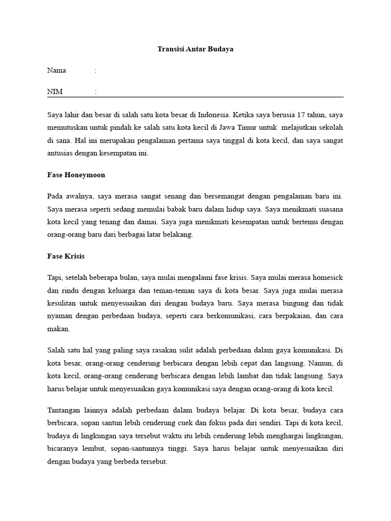 Transisi Antar Budaya | PDF