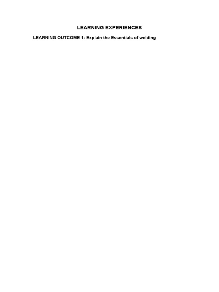 LEARNING EXPERIENCES | PDF | Welding | Construction