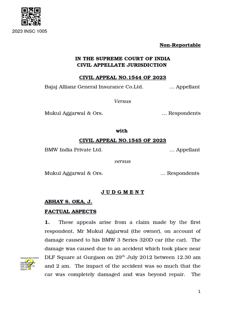 Non Reportable in The Supreme Court of India Civil Appellate ...