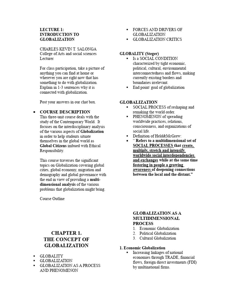 Lecture 1 PPT 1 | PDF | Globalization | Institution