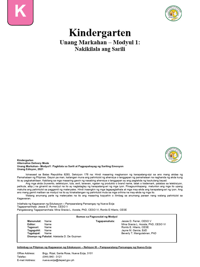 Kindergarten Tagalog | PDF