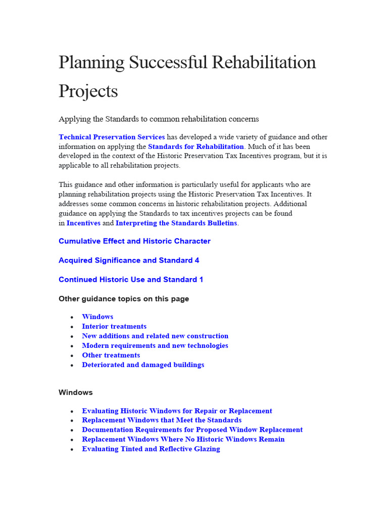 Planning Successful Rehabilitation Projects | PDF | Building | Window