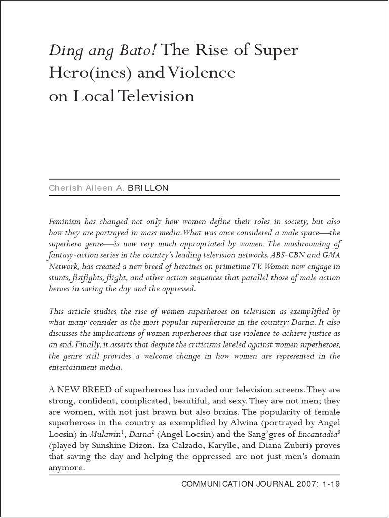 Ding! Ang Bato The Rise of Hero and Violence in Pinoy TV - Brillon ...
