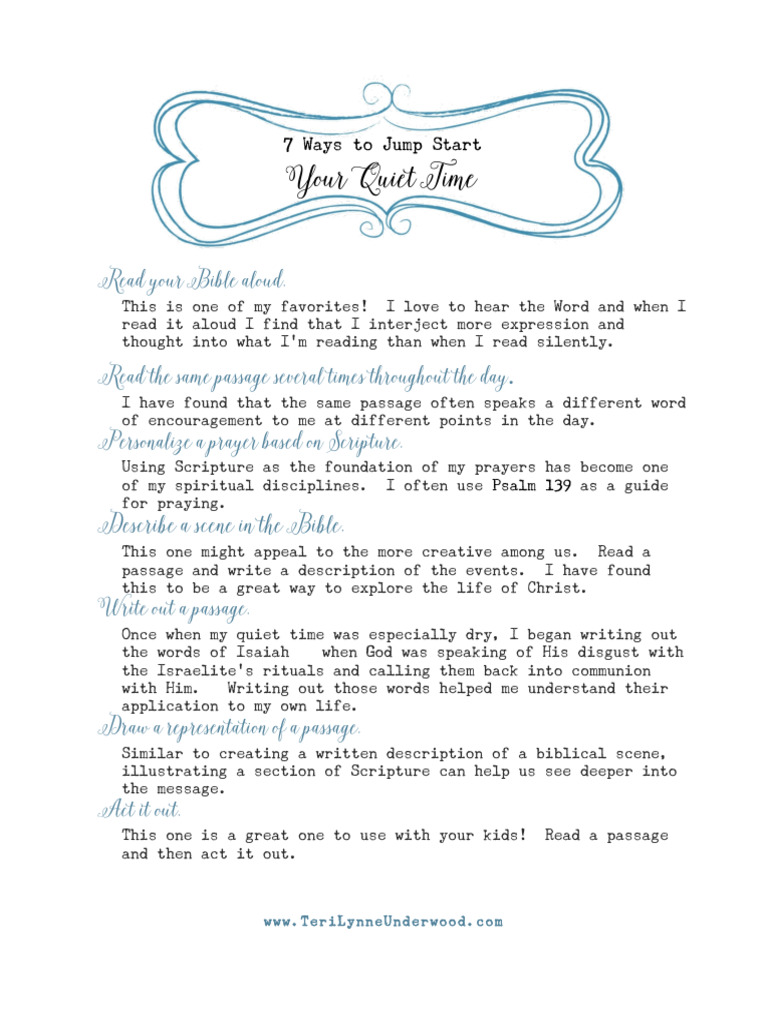 7 Ways To Jump Start Your Quiet Time | PDF