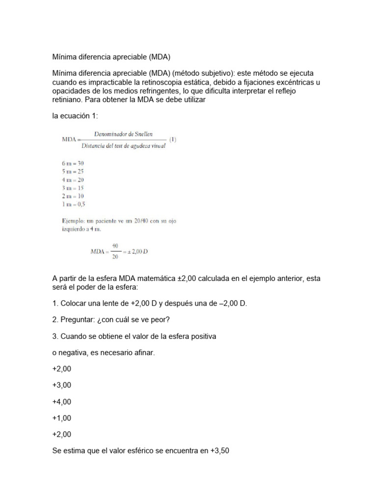 Tarea Minima Diferencia Apreciable MDA | PDF | Microscopio | Óptica