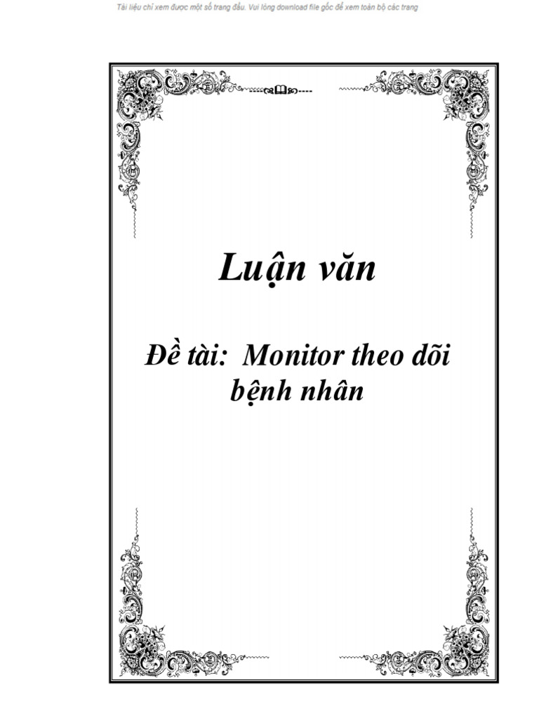 De Tai Monitor Theo Doi Benh Nhan 8595 | PDF