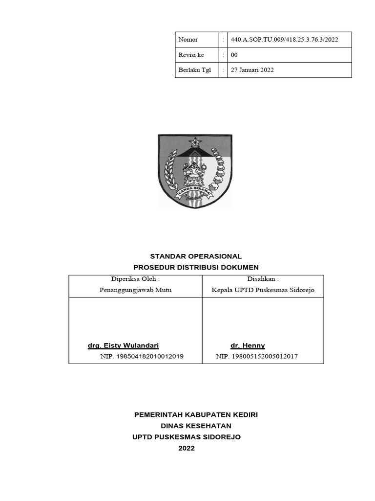 Sop Distribusi Dokumen | PDF