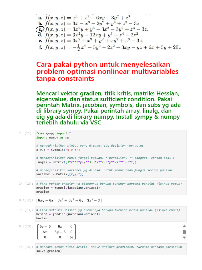 Python Nonlinear Multivariables Optimization | PDF