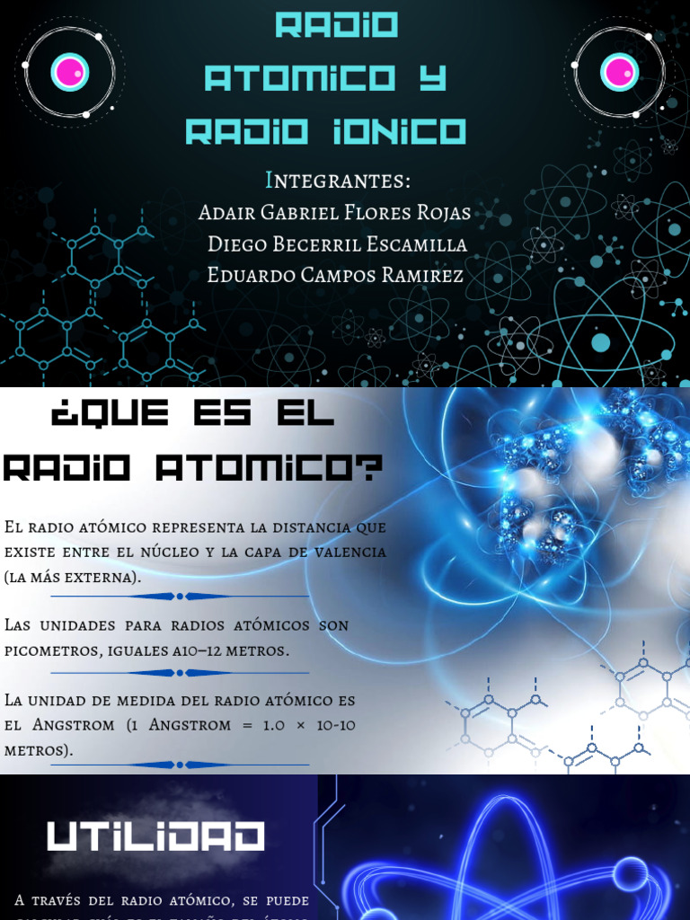Radio Atomico y Radio Ionico | PDF | Átomos | Ion