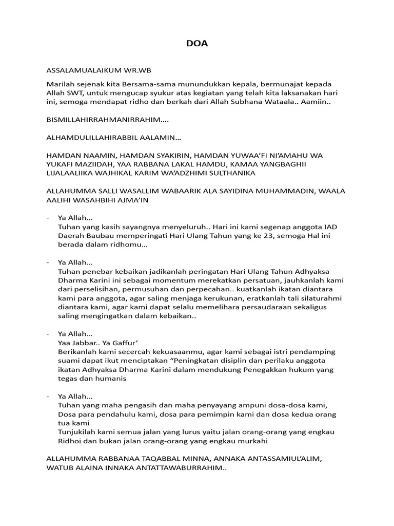 Iad Doa | PDF | Agama & Spiritualitas