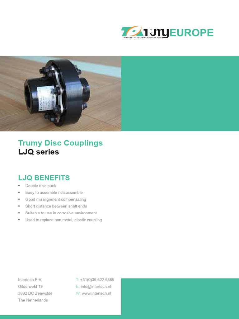 LJQ Series Trumy Disc Couplings Guide | PDF | Mechanical Engineering | Machines