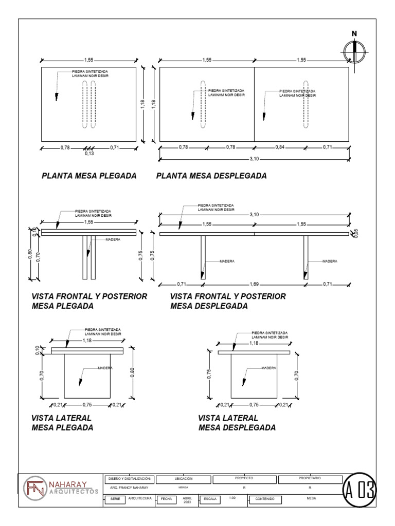 Planos de Mesa Plegable de Madera | PDF