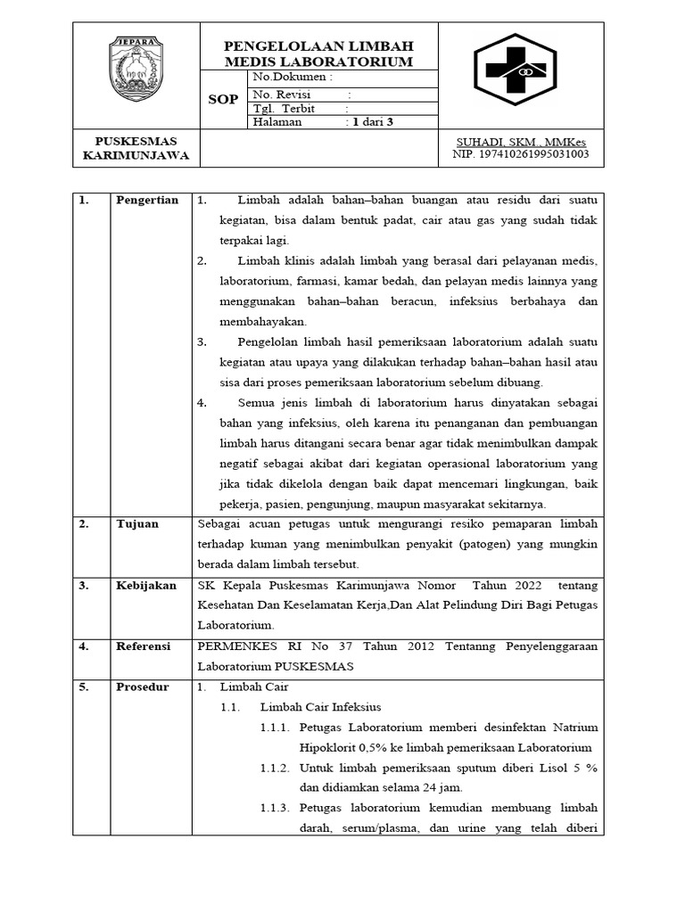 Pengelolaan Limbah Medis Laboratorium | PDF | Sains & Matematika
