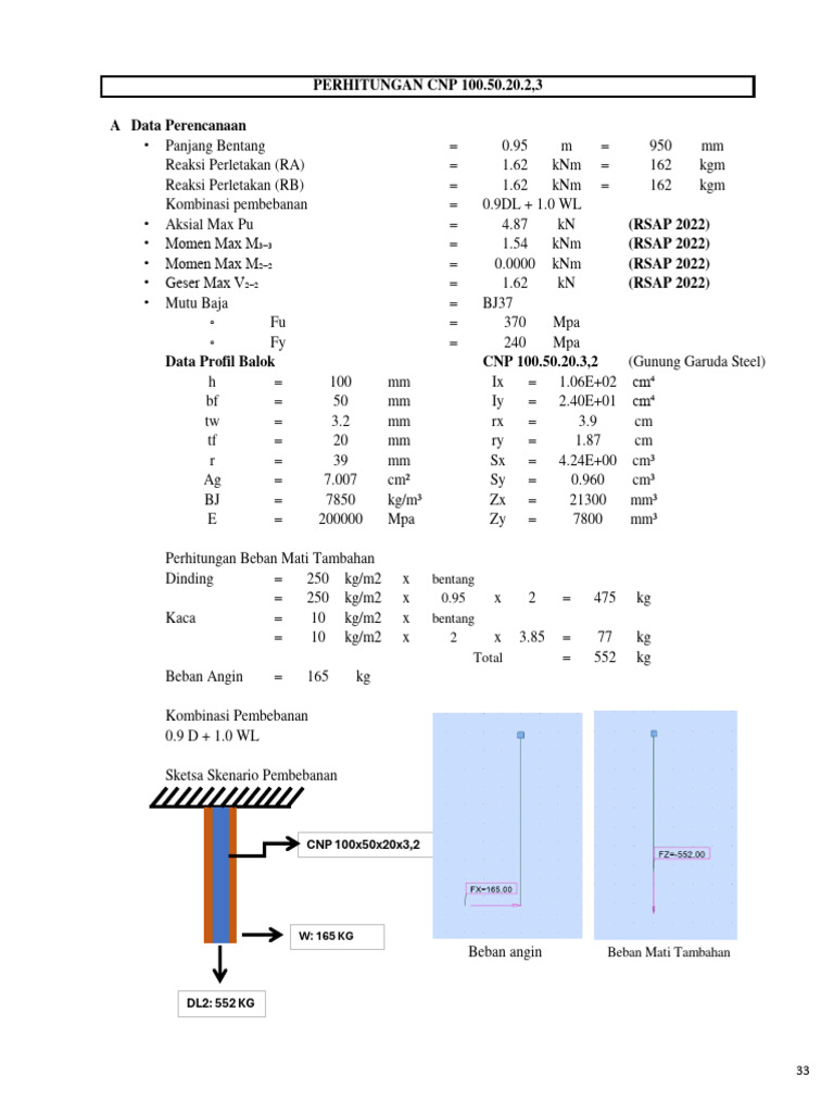 Perhitungan CNP 100.50.20.3,2-1 | PDF