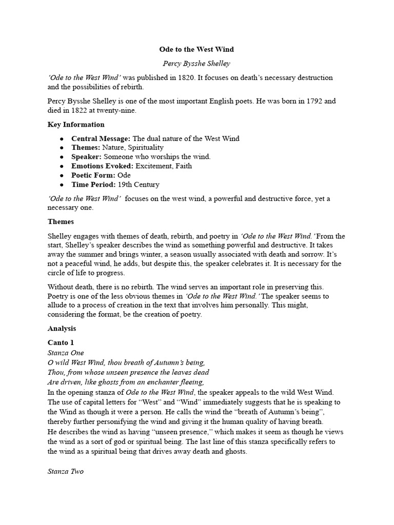Ode To The West Wind | PDF