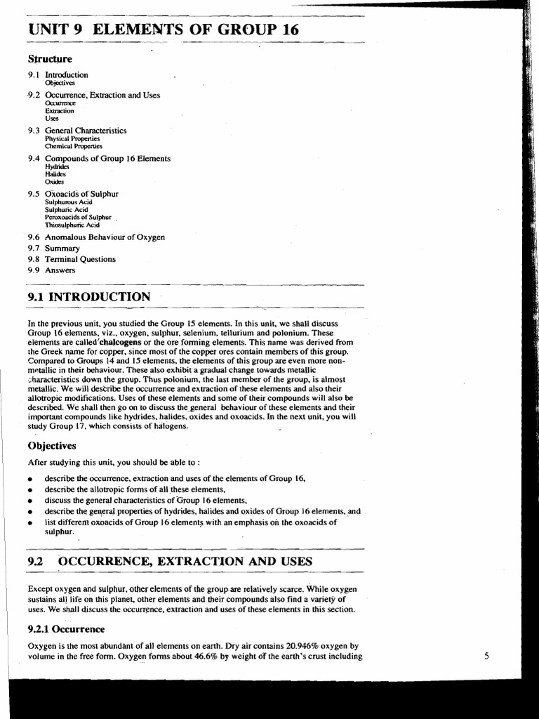 Group 16 Elements | PDF | Chemical Bond | Ionic Bonding