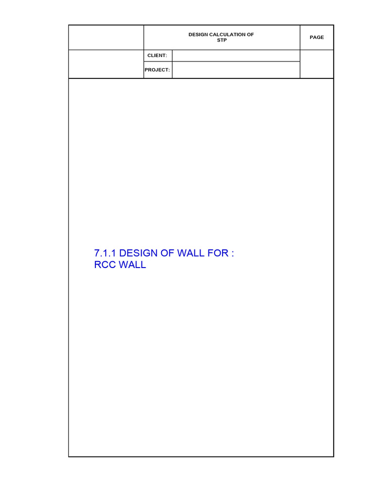 RCC Wall Design for STP Calculation | PDF | Building Engineering ...