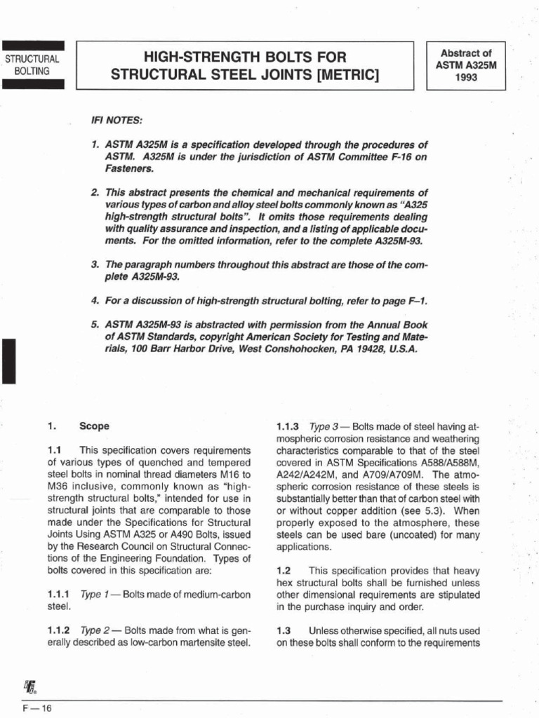 Abstract of ASTM A325M 1993 | PDF | Screw | Steel