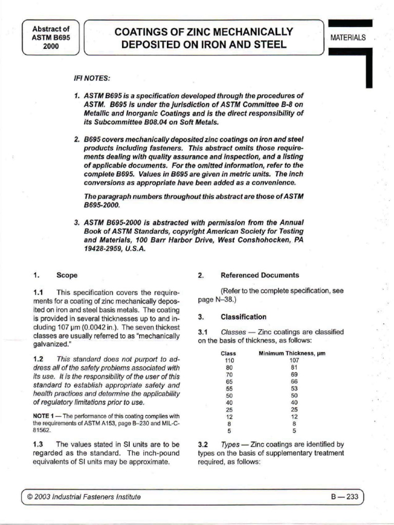 Abstract of ASTM B695 2000 | PDF | Corrosion | Strength Of Materials