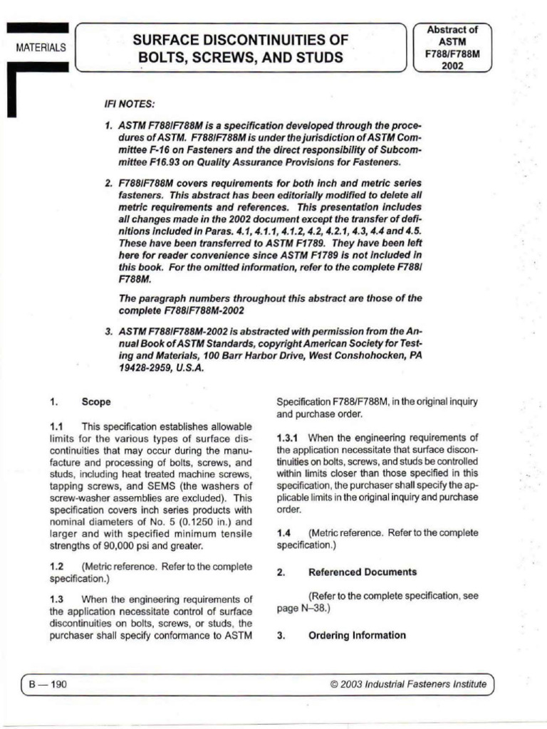Abstract of ASTM F788 F788M 2002 | PDF | Screw | Fracture