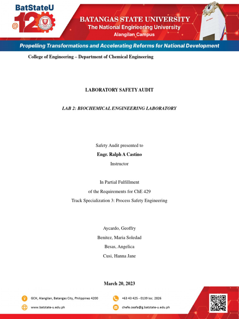 SCB Chemical Solutions - Safety-Audit | PDF | Laboratories | Safety