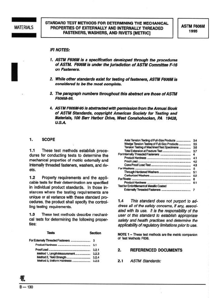 Astm F606M 1995 | PDF | Strength Of Materials | Yield (Engineering)