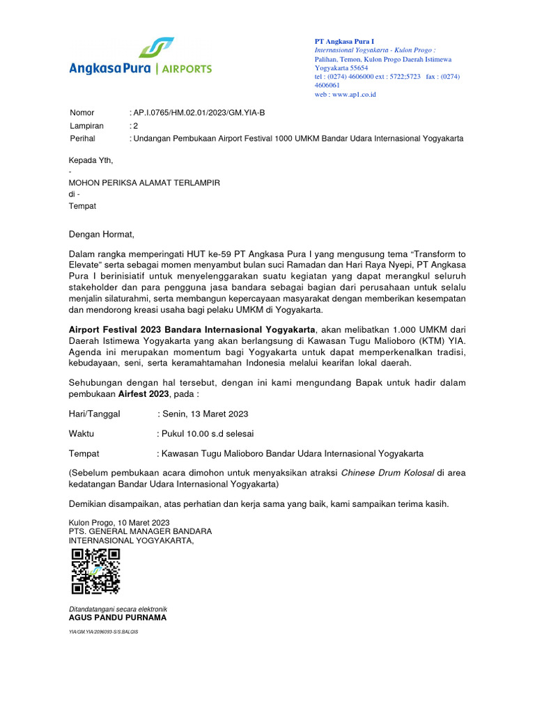 Undangan Airfest 1000 UMKM YIA | PDF