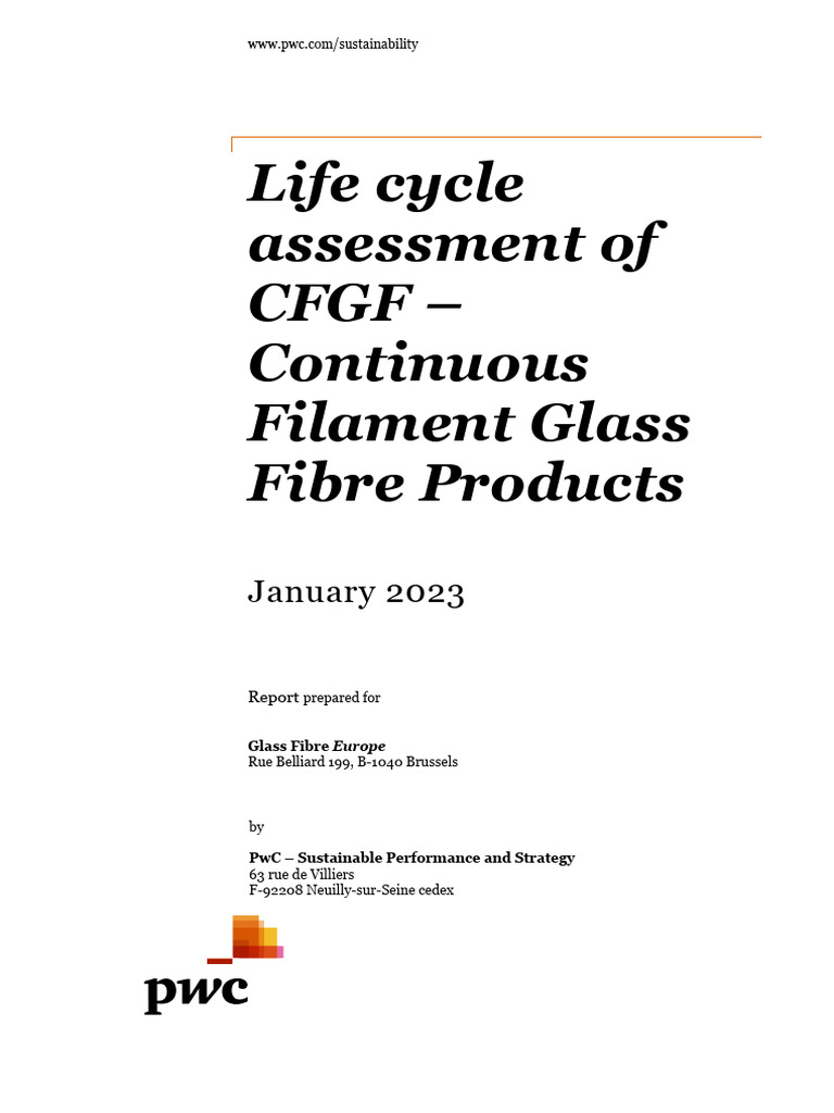 LCA of Continuous Filament Glass Fibre | PDF | Life Cycle Assessment ...
