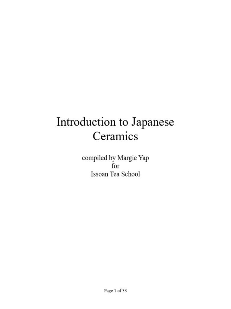 Intro To Japanese Ceramics | PDF | Pottery | Handicrafts