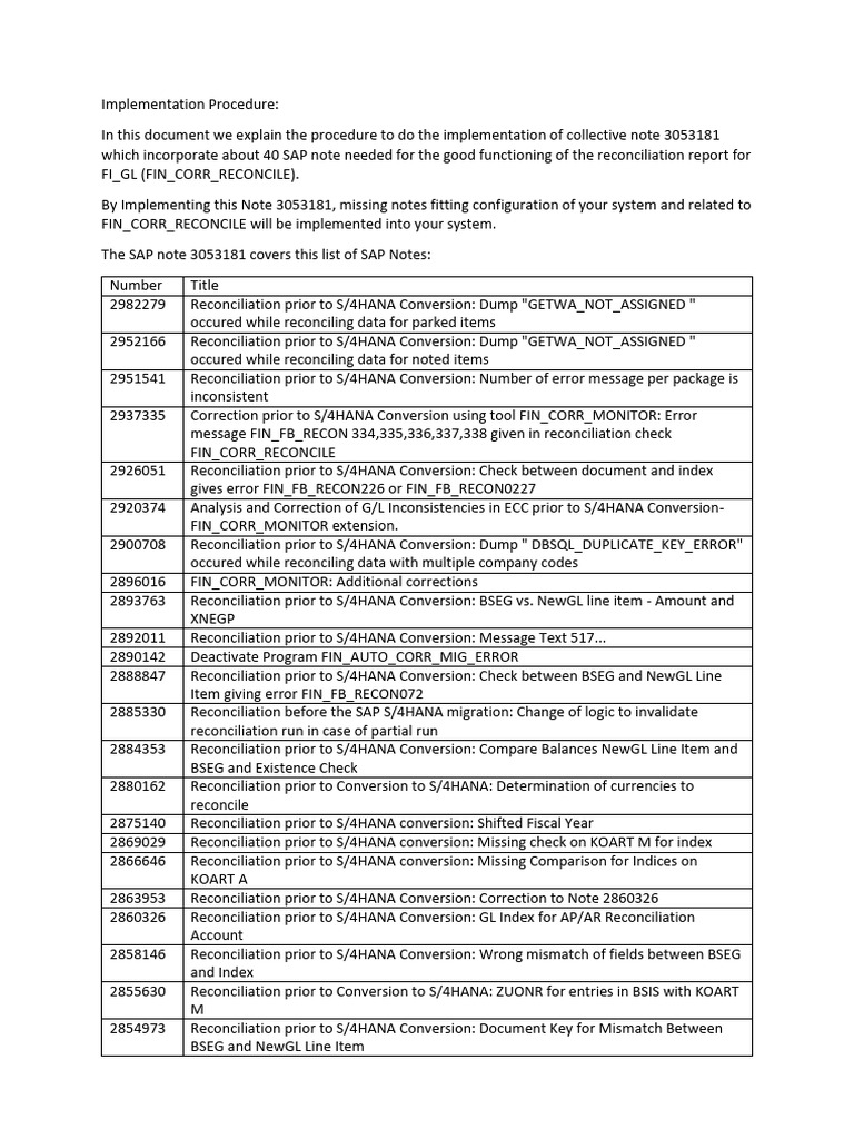 Implementation Procedure SAP Note 3053181 | PDF | Software Development | Computer Science