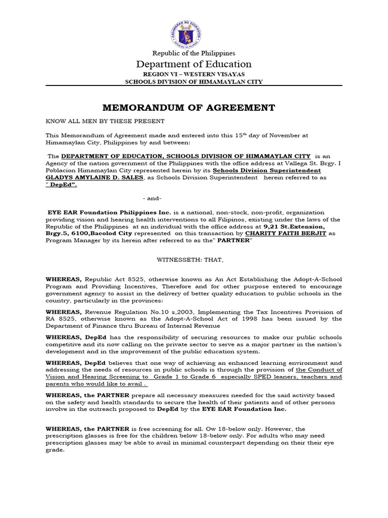Memorandum of Agreement 22 | PDF | Economies | Government