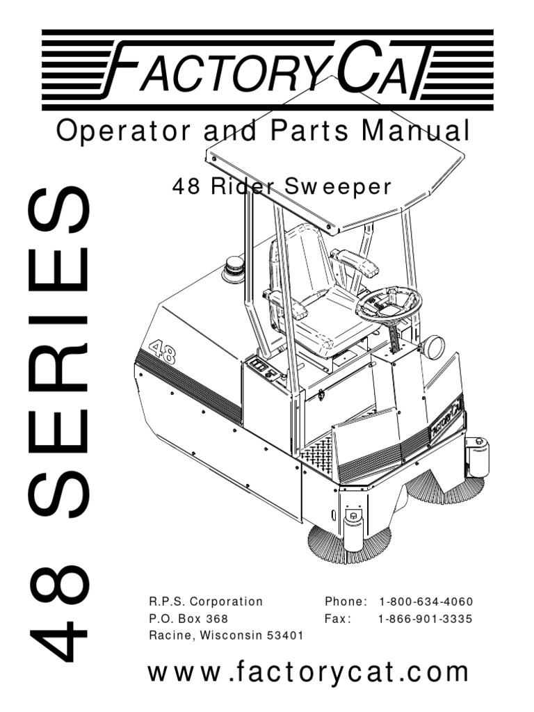 Tomcat 48 Rider Sweeper Manual | PDF | Battery Charger | Vacuum Cleaner