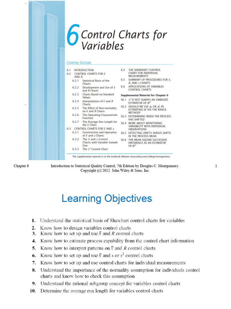 Week 6 - Control Charts For Variables | PDF | Statistics | Applied ...