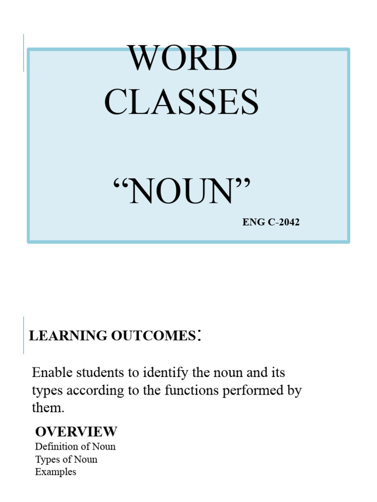 Lecture 2 - Nouns and Type of Nouns | PDF