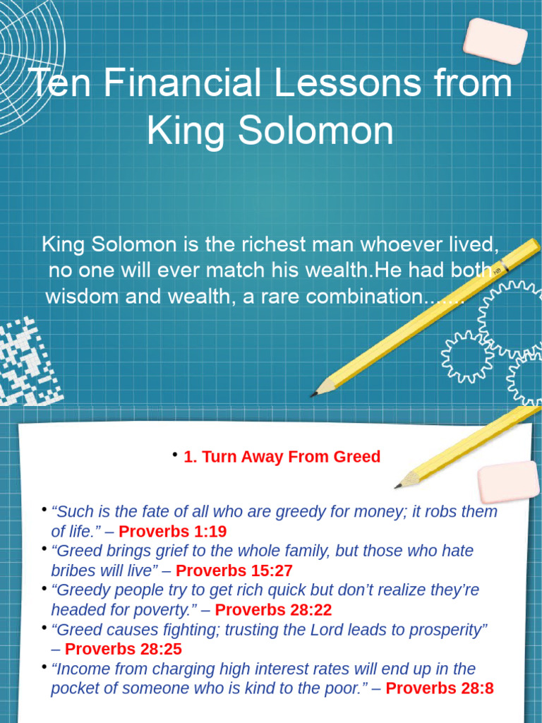 Ten Financial Lessons From King Solomon | PDF | Book Of Proverbs | Wisdom