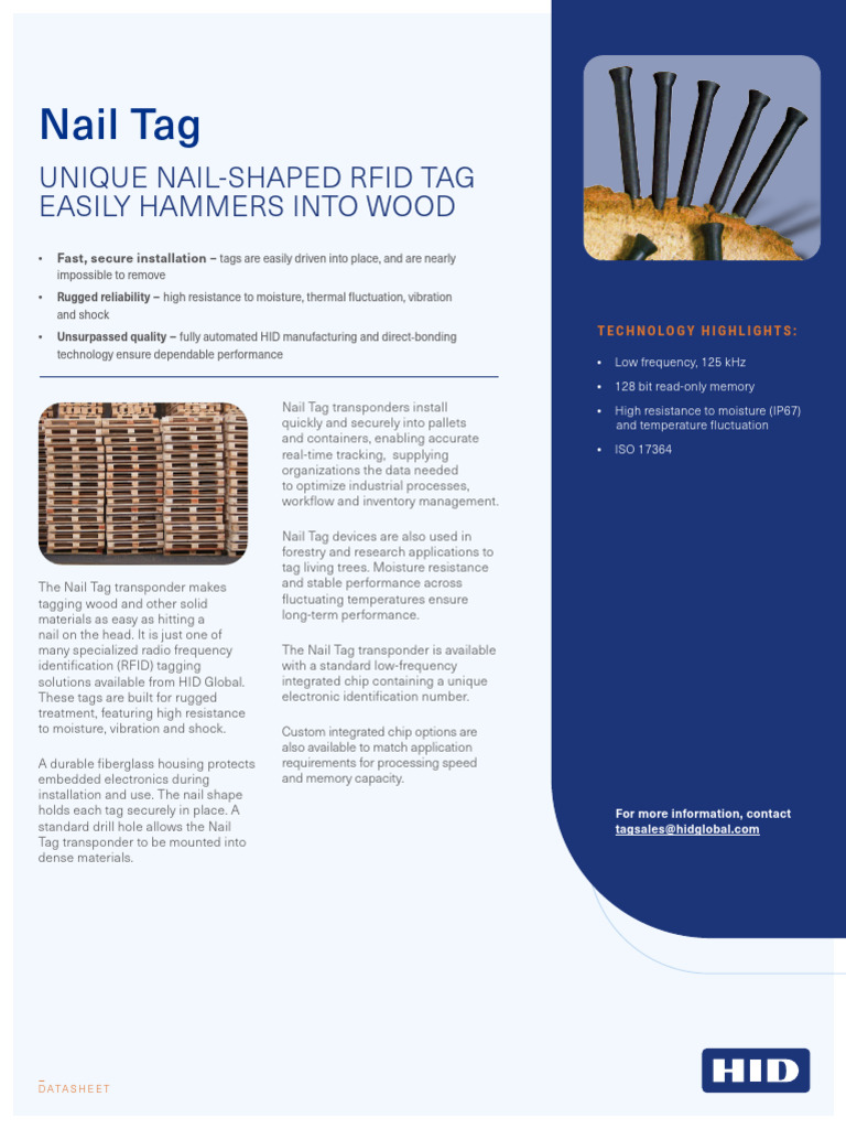 Rugged RFID Nail Tags for Wood | PDF | Radio Frequency Identification ...