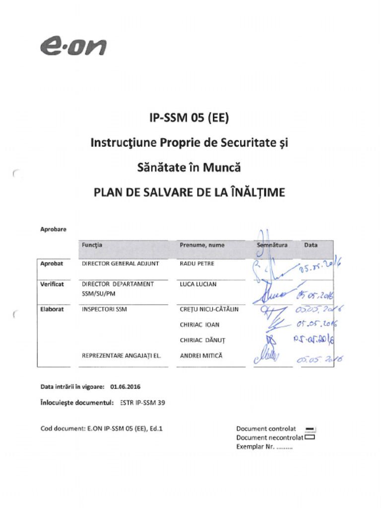 Ip-Ssm 05 (Ee) - Plan de Salvare de La Inaltime | PDF