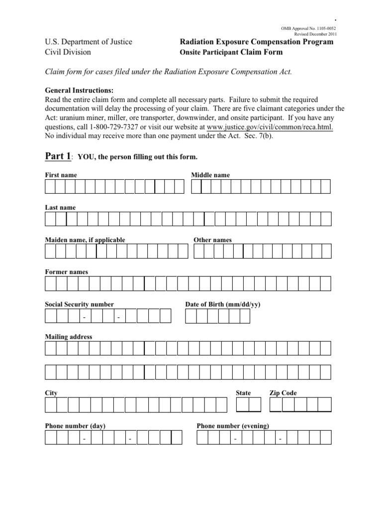 Reca Op Claim Form 12-11-0 | PDF | Pathology | Radiology