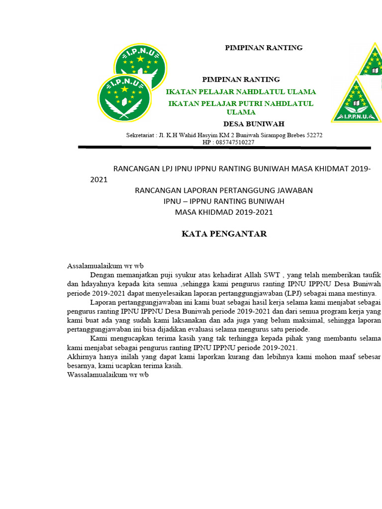 Contoh LPJ | PDF